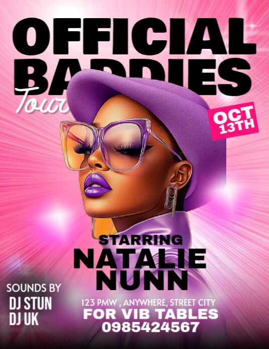 Red Maximalist Official Baddies Tour Flyer (us Letter) Template ...