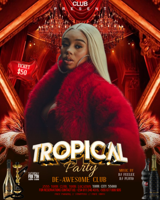 Red Maximalist Party Flyer Instagram Portrait Template | PosterMyWall