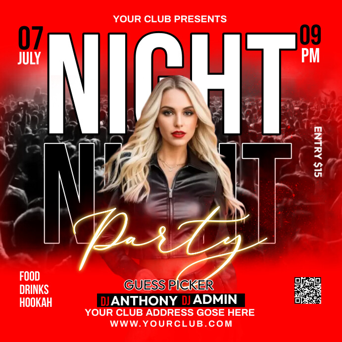 Modèle Red Maximalist Party Flyer Instagram Post | PosterMyWall