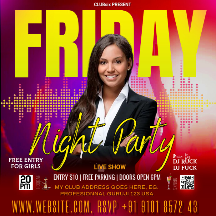 Red Maximalist Party Flyer Instagram Post Template | PosterMyWall