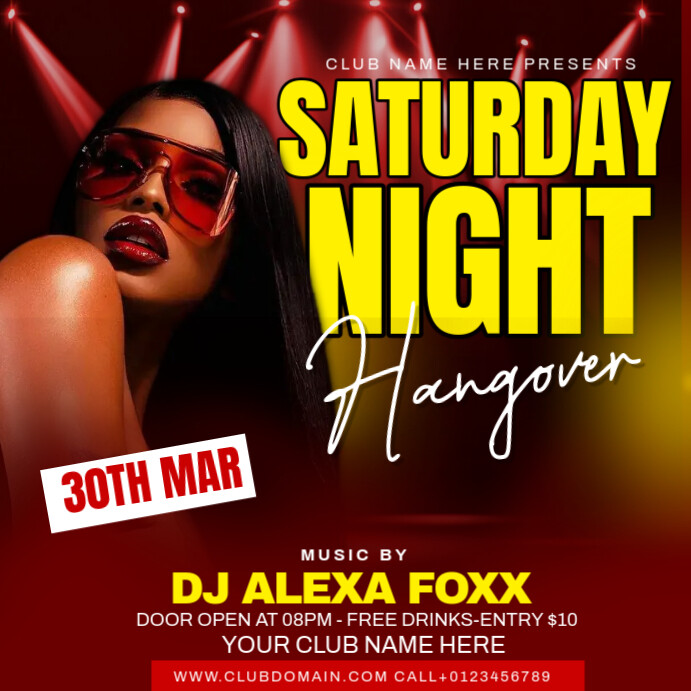 Red Maximalist Party Flyer Instagram Post Template | PosterMyWall