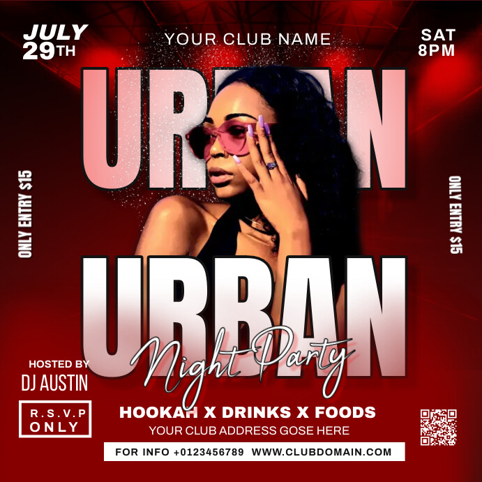 Red Maximalist Party Flyer Instagram Post Template | PosterMyWall