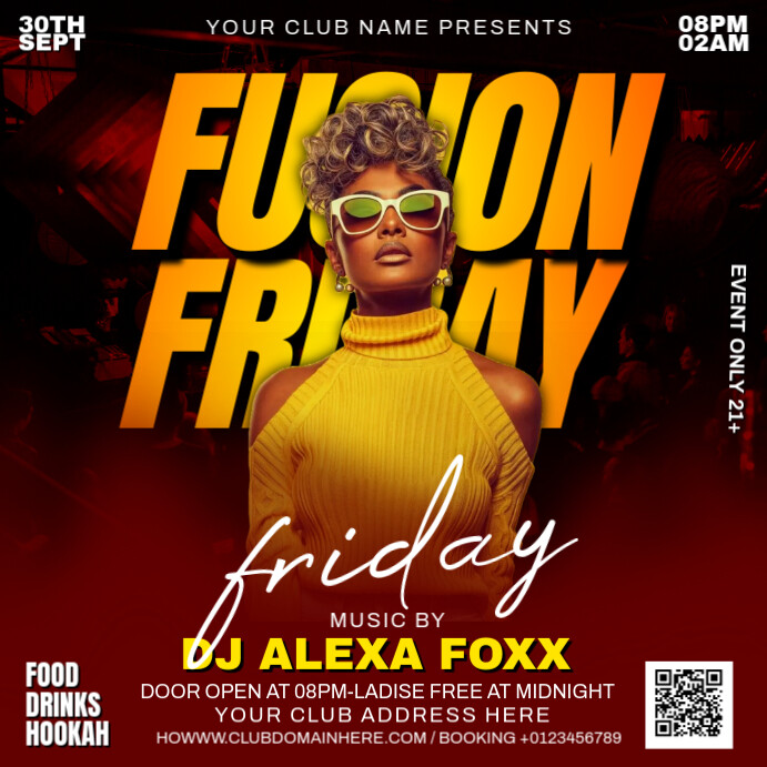 Red Maximalist Party Flyer Instagram Post Template | PosterMyWall