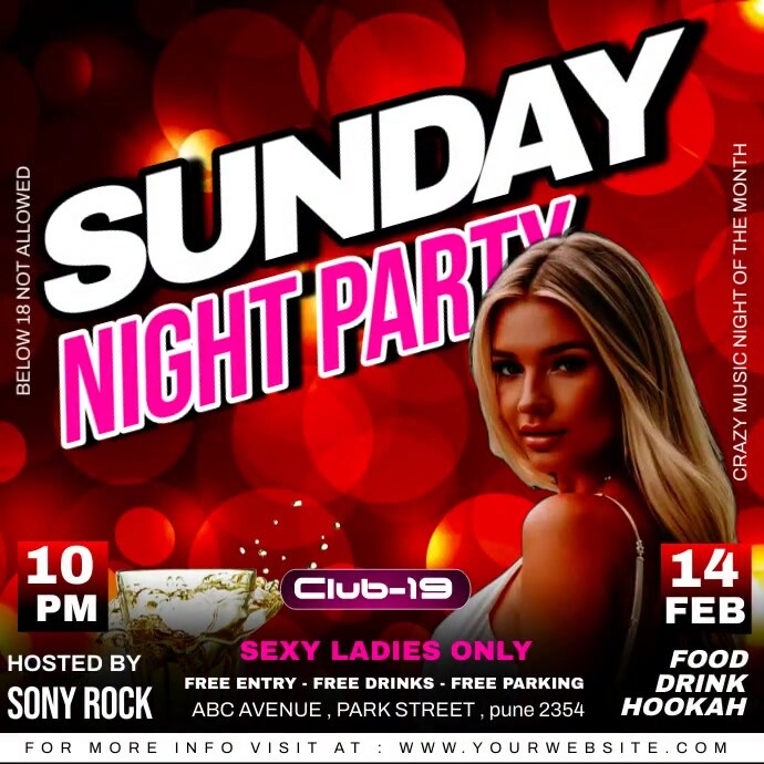 Modèle Red Maximalist Party Flyer Instagram Post | PosterMyWall