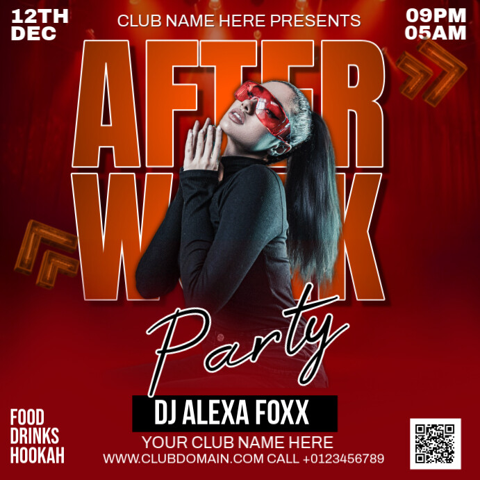 Red Maximalist Party Flyer Instagram Post Template | PosterMyWall