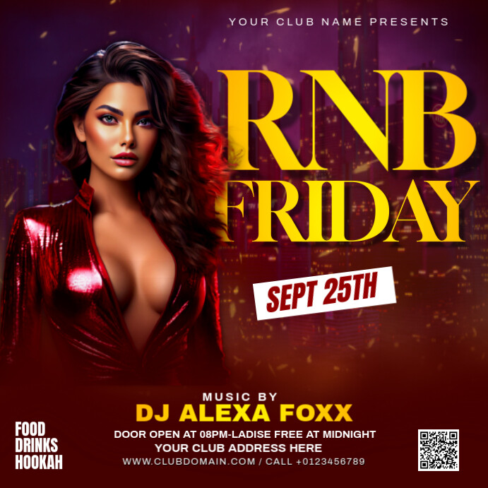 Red Maximalist Party Flyer Instagram Post Template | PosterMyWall