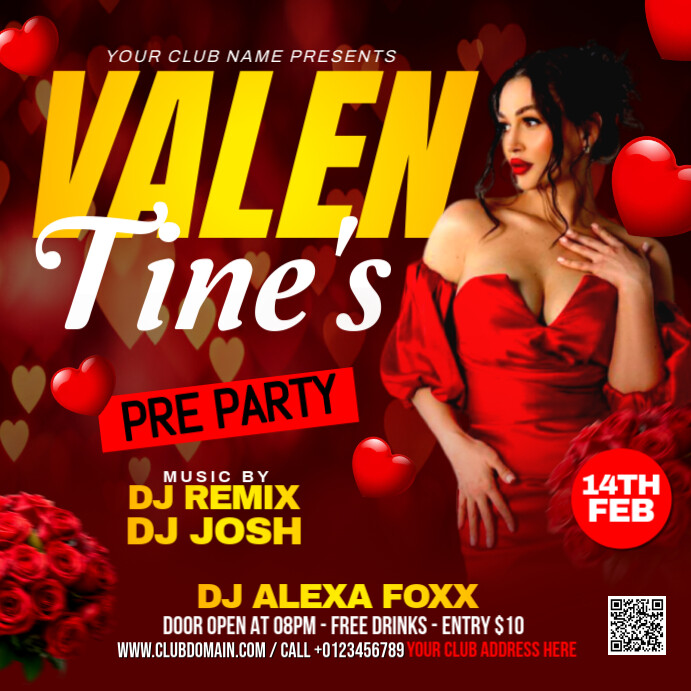 Red Maximalist Party Flyer Instagram Post Template | PosterMyWall