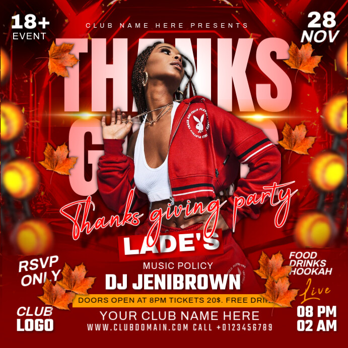 Copy of Red Maximalist Party Flyer Square (1:1) | PosterMyWall