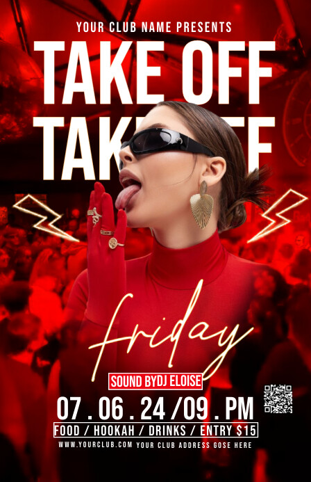 Red Maximalist Party Flyer Tabloid Template | PosterMyWall