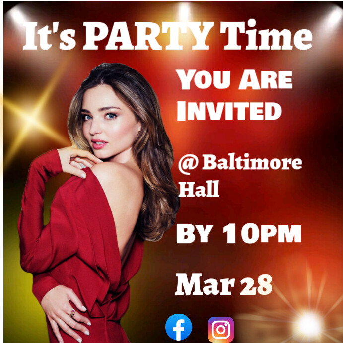 Red Maximalist Party Invitation Instagram Post Template | PosterMyWall