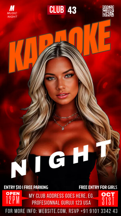 Red Maximalist Party Night Poster Instagram Story Template | PosterMyWall