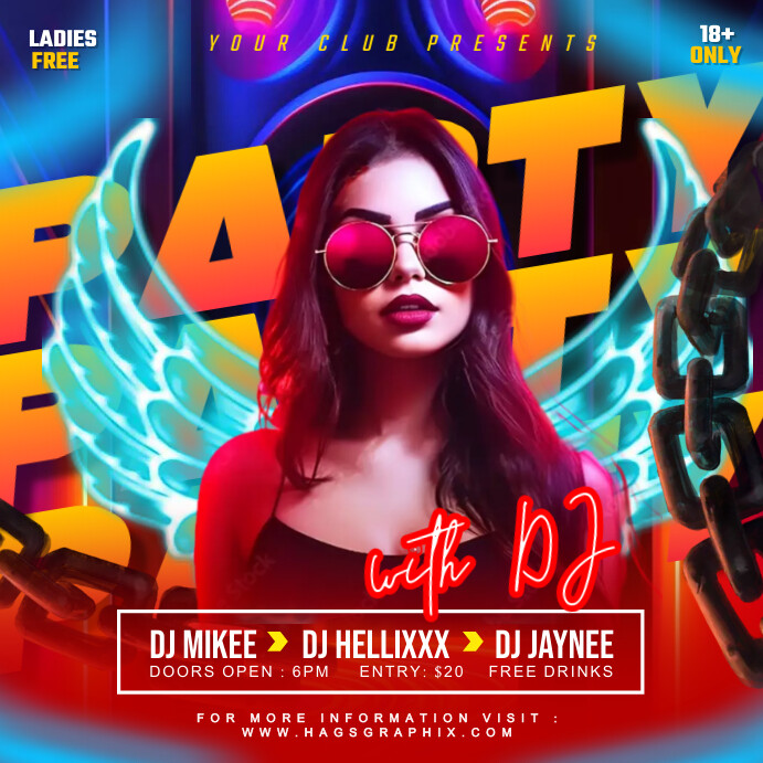 Red Maximalist Party Template Instagram Post | PosterMyWall