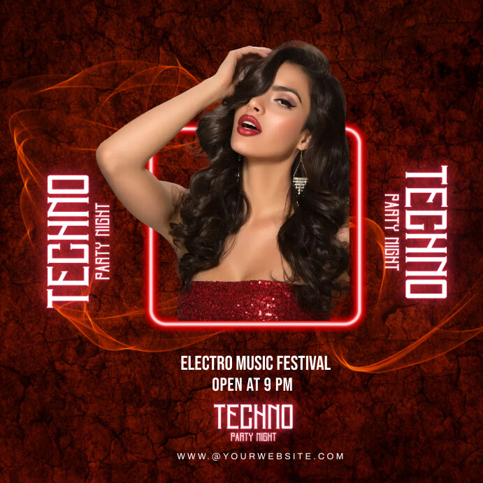 Plantilla de Red Maximalist Party Template Instagram Post | PosterMyWall