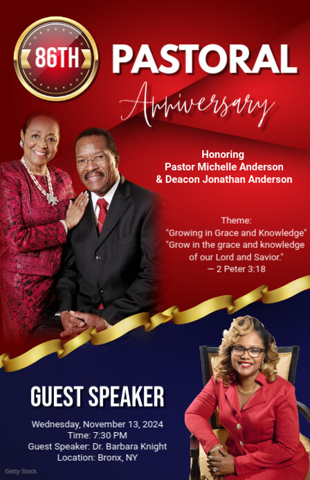 Red Maximalist Pastoral Anniversary Flyers Tabloid Template | PosterMyWall