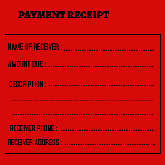 Szablon Red Maximalist Payment Receipt/ Business Receipt Instagram Post ...