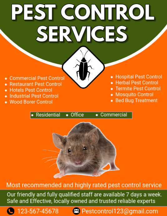 Red Maximalist Pest Control Flyer (us Letter) Template | PosterMyWall