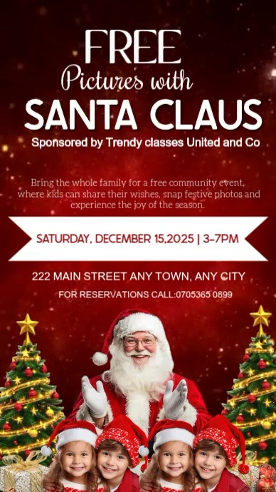 Plantilla de Red Maximalist Photo With Santa Instagram Reel | PosterMyWall