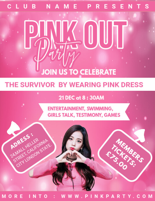 Red Maximalist Pink Maximalist Pink Out Party And Breast Can Flyer (us ...
