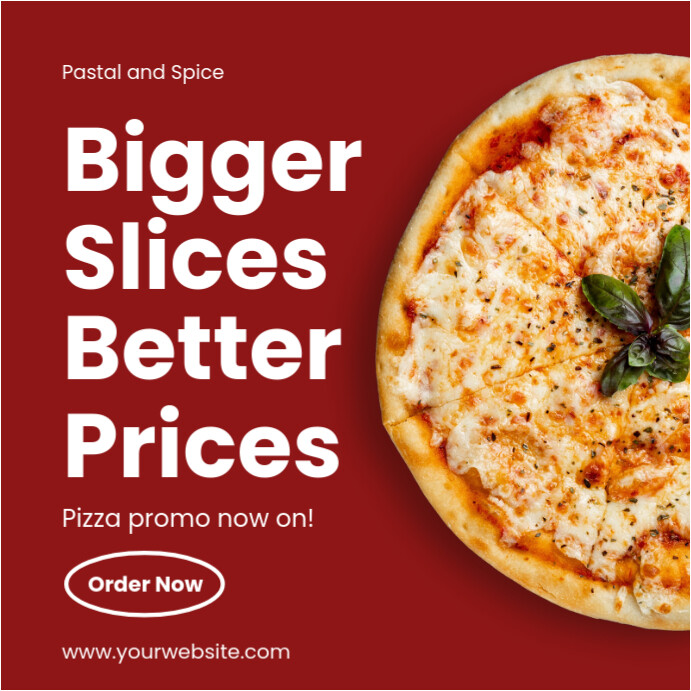 Red Maximalist Pizza Promotion Sale Instagram Post Template | PosterMyWall
