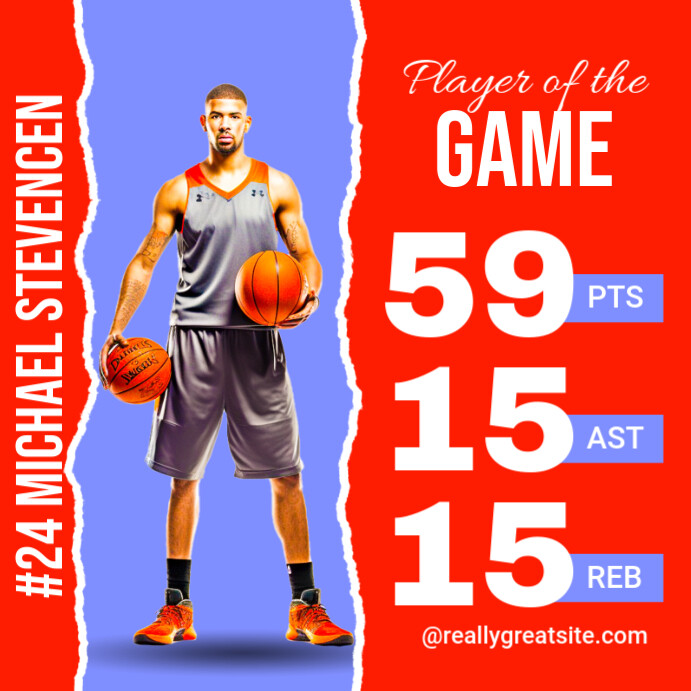 Copy of Red Maximalist Player Of The Game Instagram Post | PosterMyWall