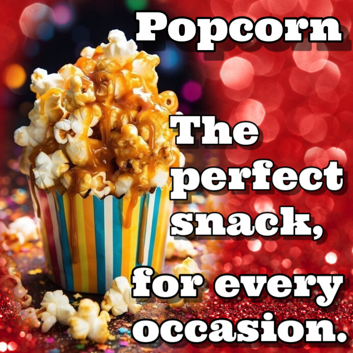 Red Maximalist Popcorn Instagram Post Template | PosterMyWall