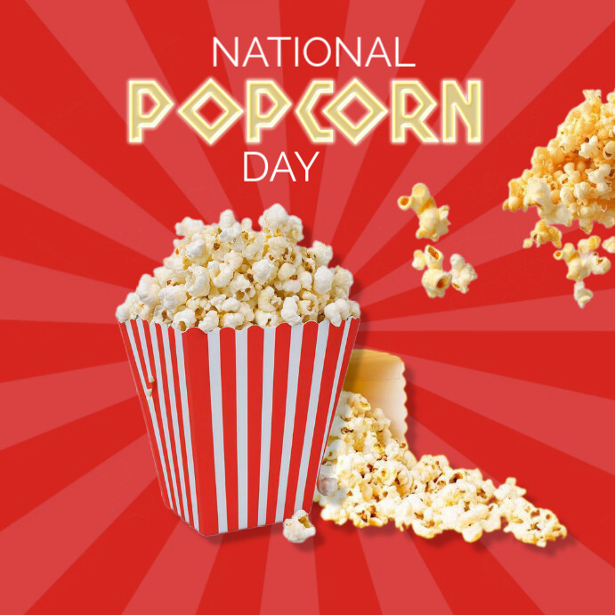 Red Maximalist Popcorn Instagram Post Template | PosterMyWall