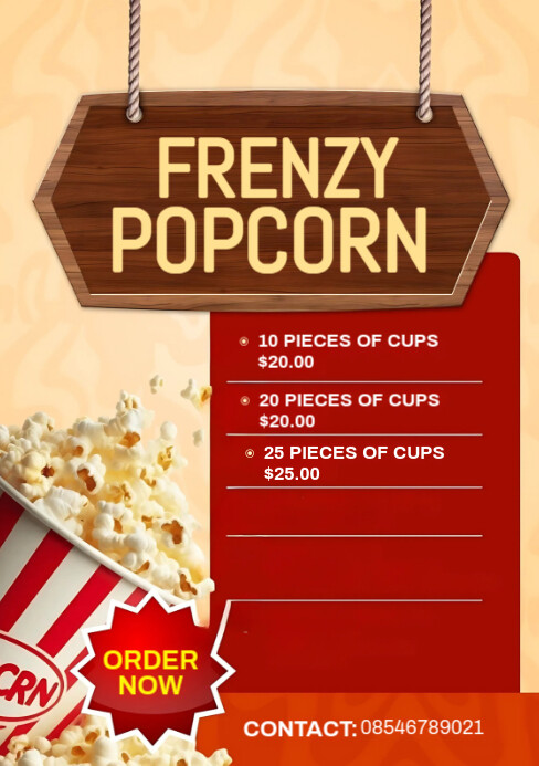 Copy of Red Maximalist Popcorn Sale Posters A5 | PosterMyWall