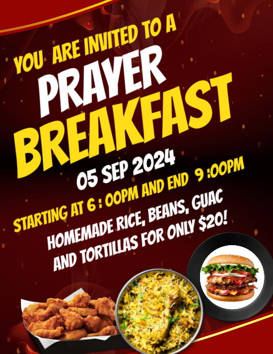 Copy of Red Maximalist Prayer Breakfast Flyer Flyer ( | PosterMyWall