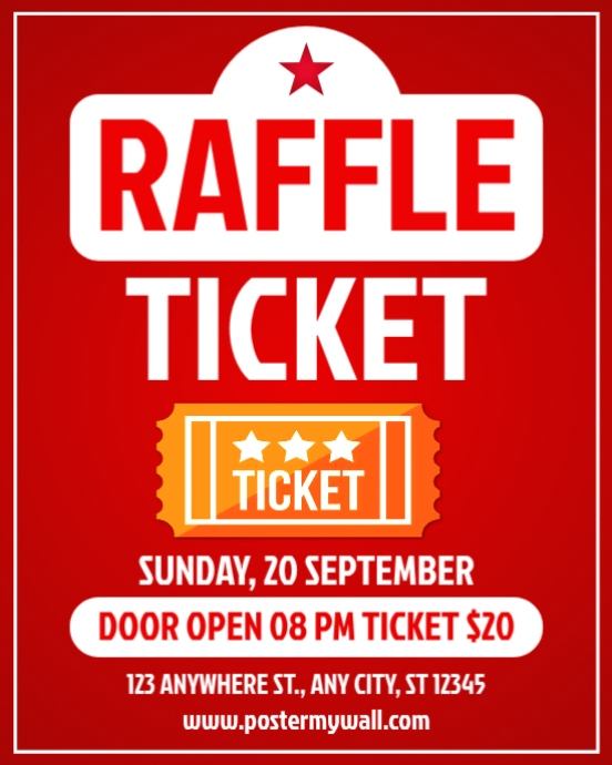 Red Maximalist Raffle Ticket Contest Invitation Instagram Portrait ...