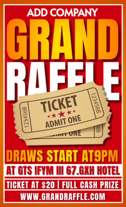 Copy of Red Maximalist Raffle Ticket Us Legal | PosterMyWall