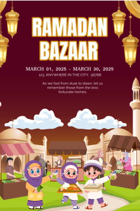 Copy of Red Maximalist Ramadan Bazaar Poster | PosterMyWall