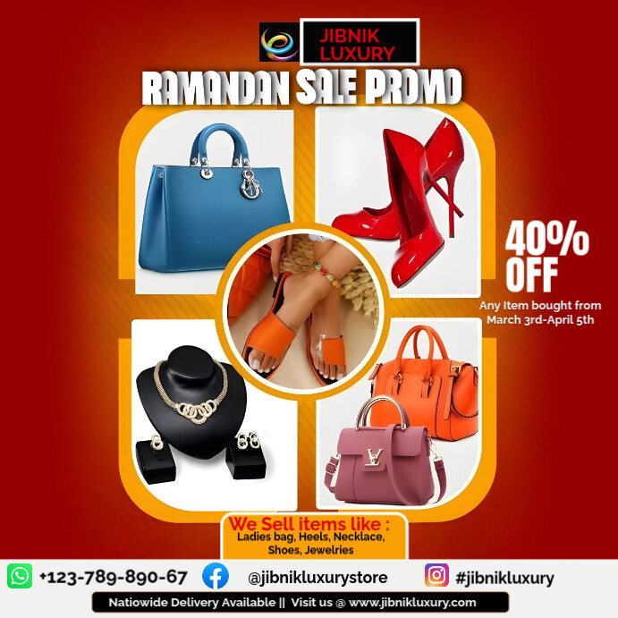 Red Maximalist Ramadan Sales Promo Instagram Post Template | PosterMyWall