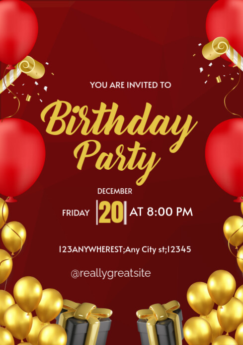 Red Maximalist Red A2 Template | PosterMyWall