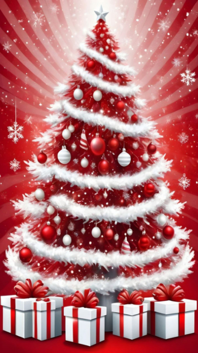 Plantilla de Red Maximalist Red And White Christmas Magic Instagram ...