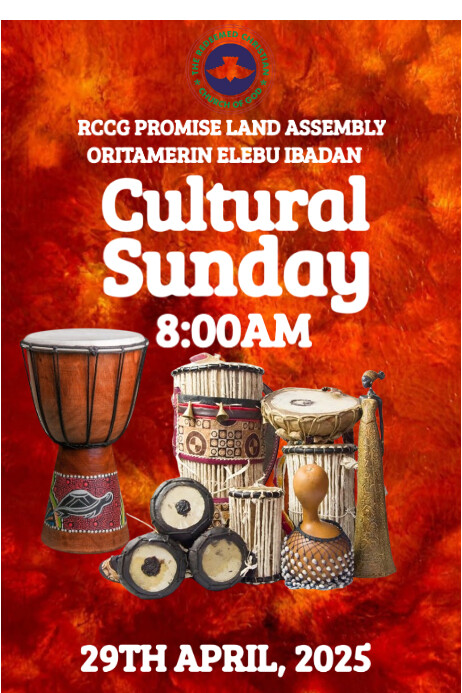 Copy of Red Maximalist Red And White Rccg Cultural Sunday Program ...