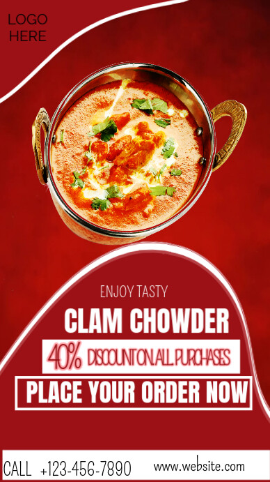 Copy of Red Maximalist Red clam Chowder design Instagram Story ...