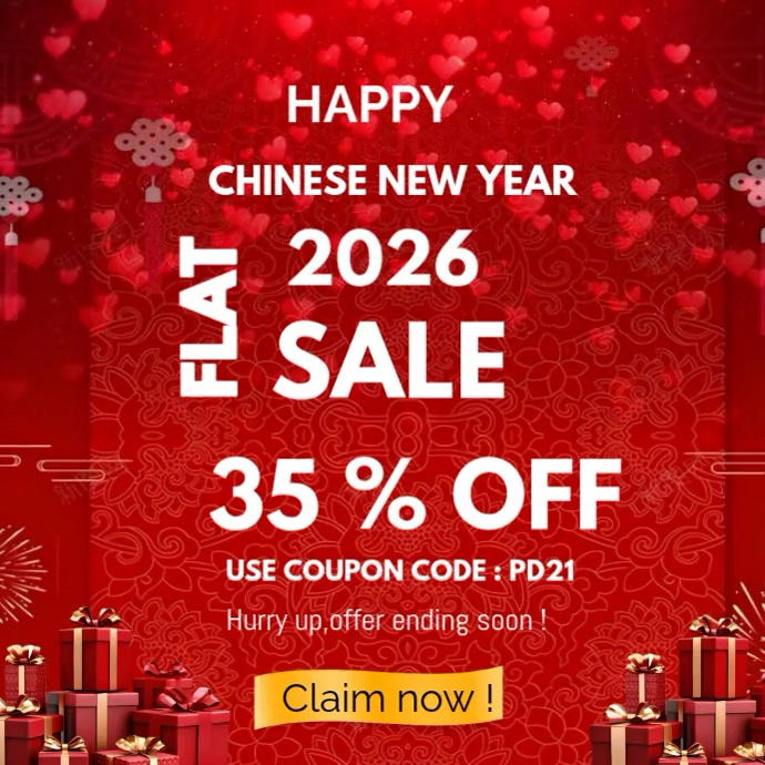 Red Maximalist Red Gold Chinese New Year Mega Sale Promotion Instagram ...