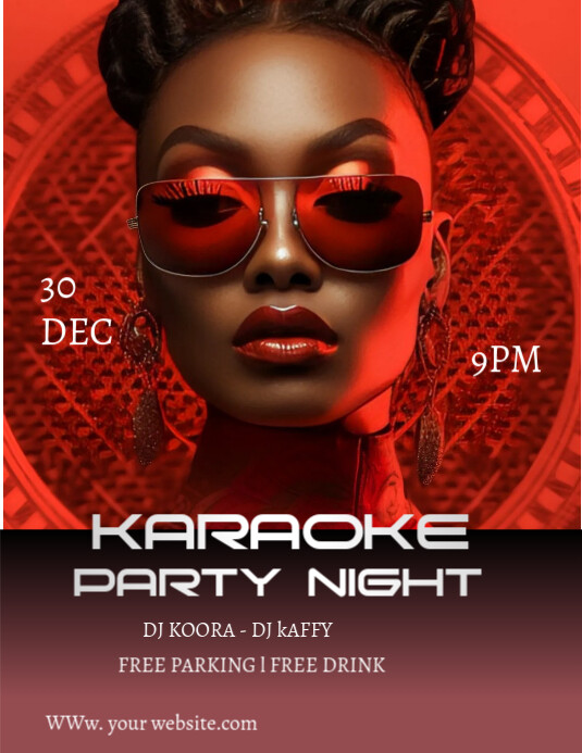 Red Maximalist Red Karaoke Night Flyer (us Letter) Template | PosterMyWall