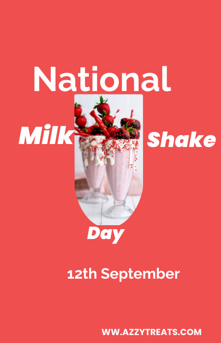 Copy of Red Maximalist Red National Milkshake Day Fly | PosterMyWall