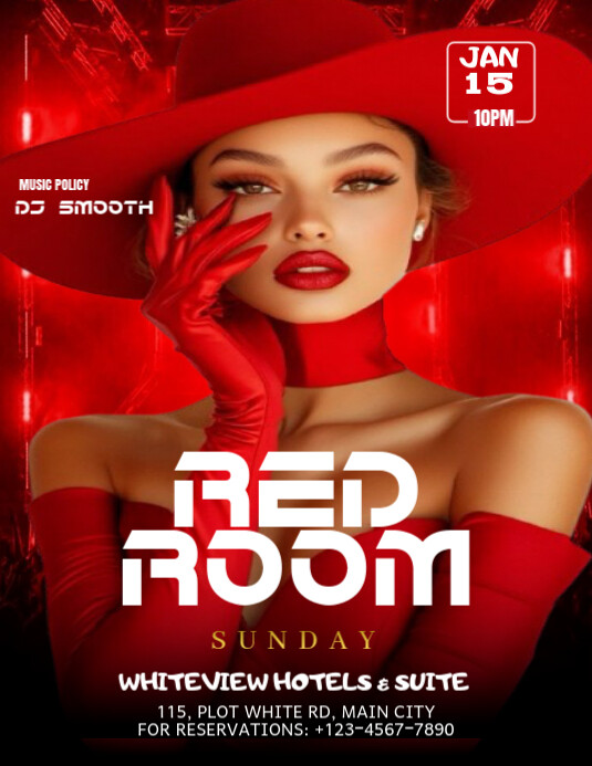 Red Maximalist Red Room Sunday Flyer (us Letter) Template | PosterMyWall