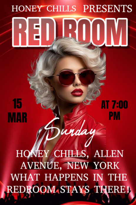 Red Maximalist Redroom Poster Template | PosterMyWall