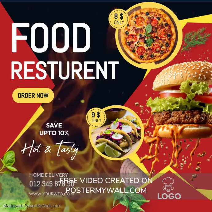 Plantilla de Red Maximalist Restaurant Food Menu Flyer Ins | PosterMyWall