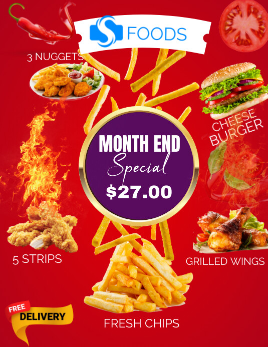Red Maximalist Restaurant Menu Flyer (us Lett Template | PosterMyWall