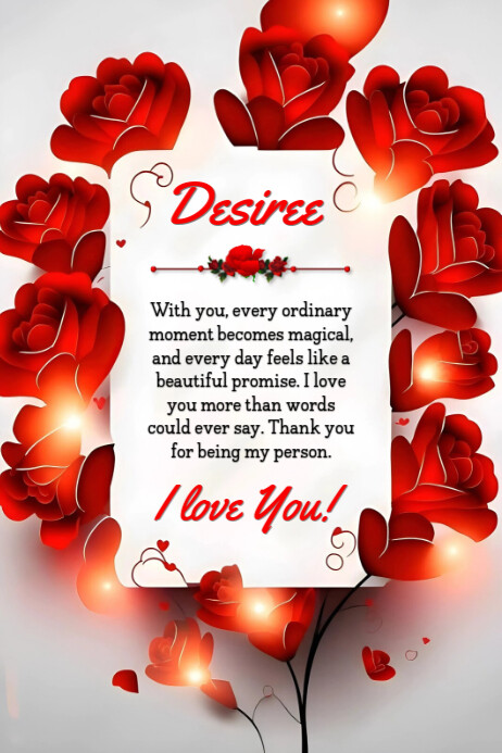 Red Maximalist Romantic Love Message Poster Template | PosterMyWall