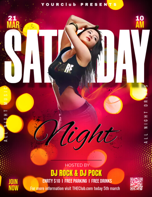 Copy of Red Maximalist Saturday Night Flyer (us Letter) | PosterMyWall