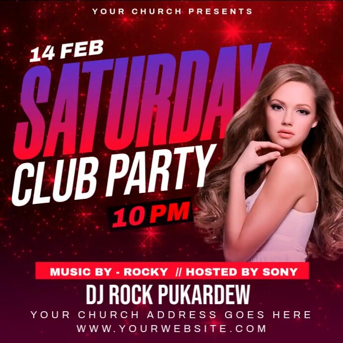 Modèle Red Maximalist Saturday Night Instagram Post | PosterMyWall