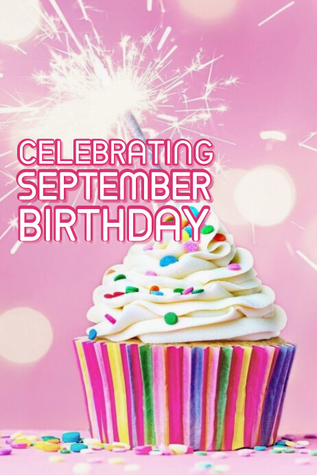 Copy of Red Maximalist September Birthday Banner 4' | PosterMyWall