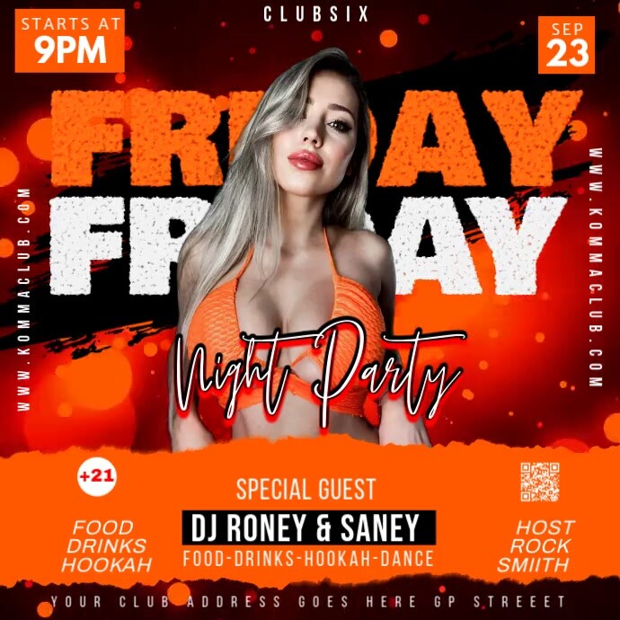 Red Maximalist Sexy Night Party Instagram Post Template | PosterMyWall