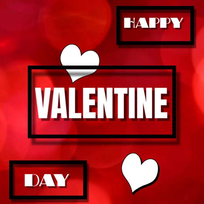 Plantilla de Red Maximalist Simple Valentine Card Design Instagram Post ...