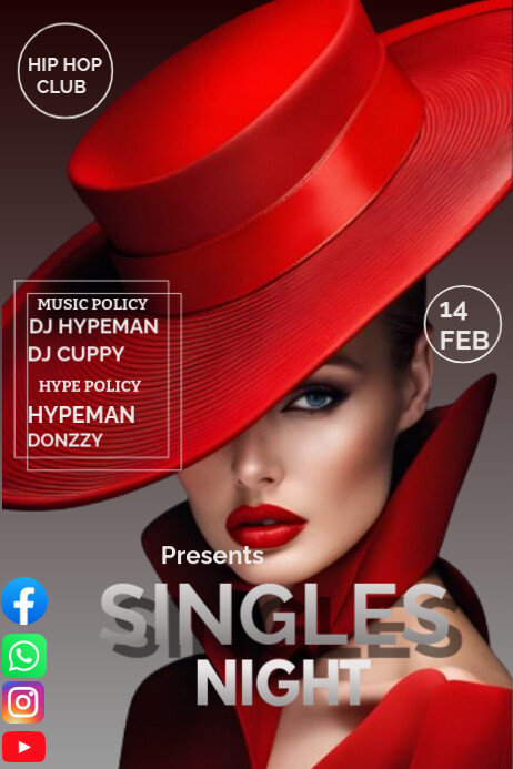 Red Maximalist Single Night Poster Template | PosterMyWall